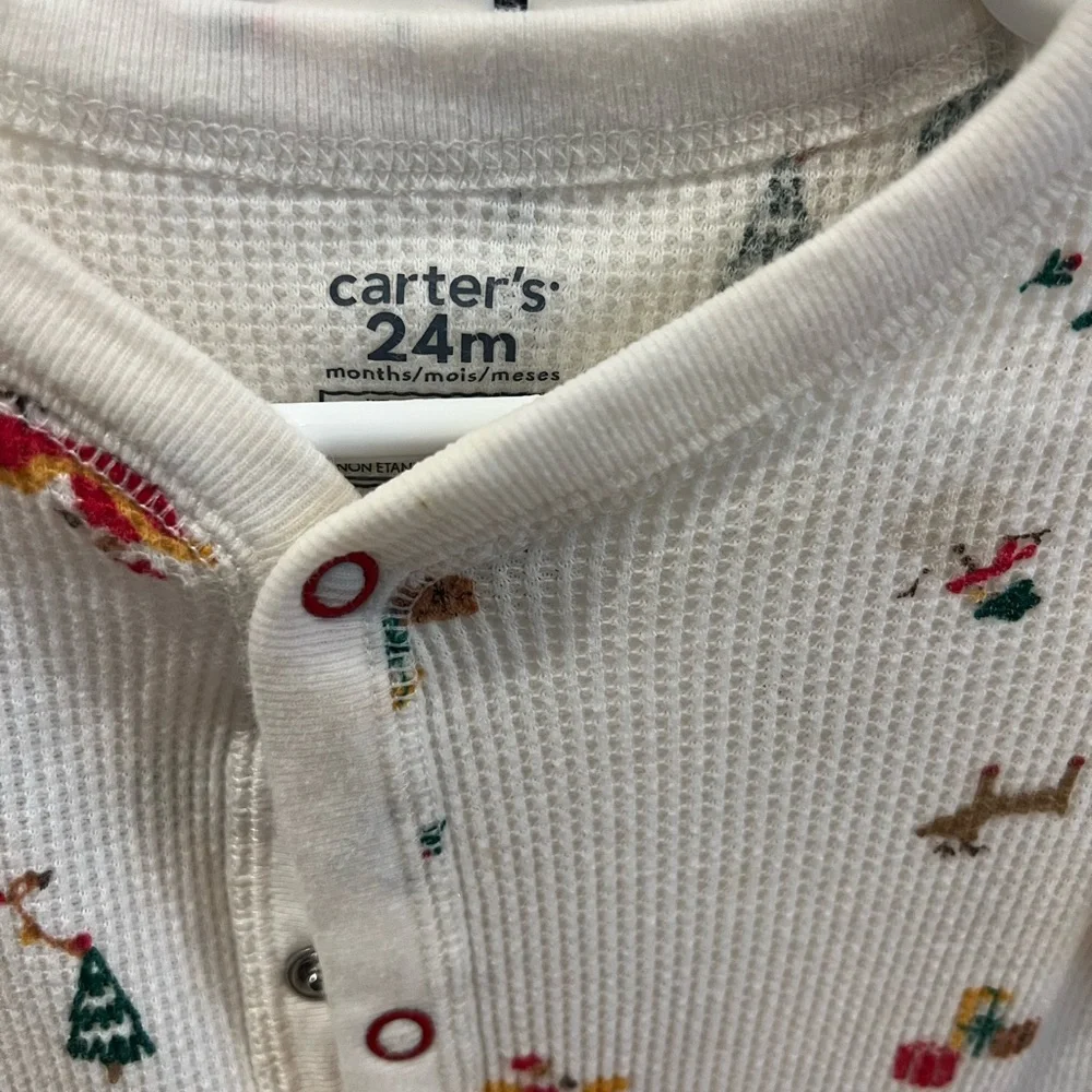 Carter's | Pajamas | Carters Christmas Pajamas 24m White | Poshmark